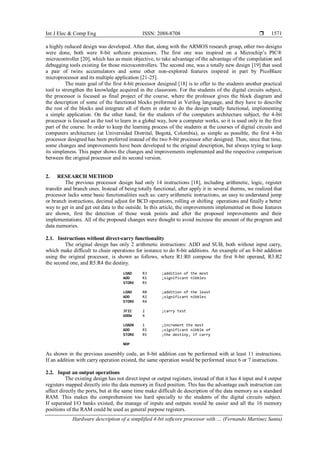 Hardware description of a simplified 4-bit softcore processor with bcd capabilities | PDF