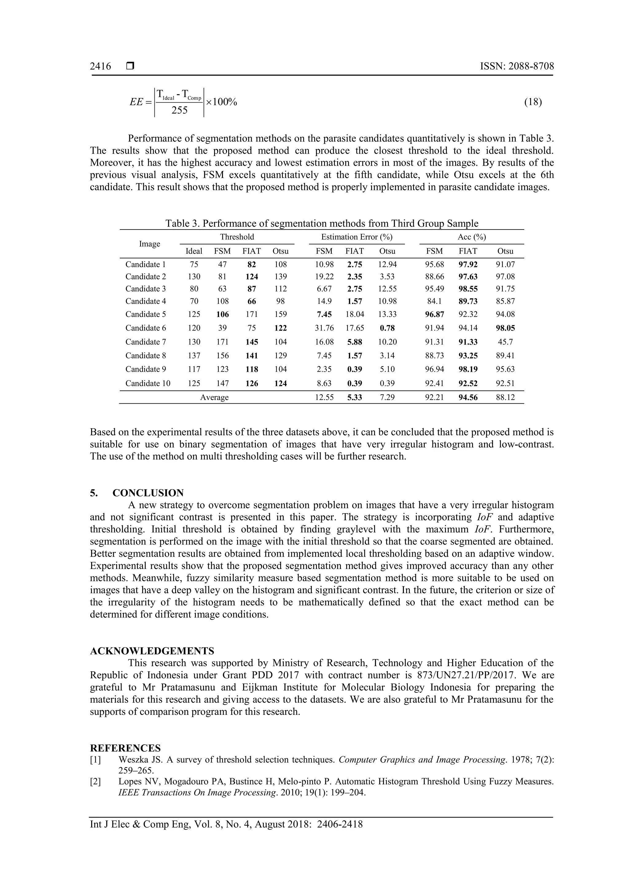 Incorporating Index of Fuzziness and Adaptive Thresholding for Image Segmentation | PDF