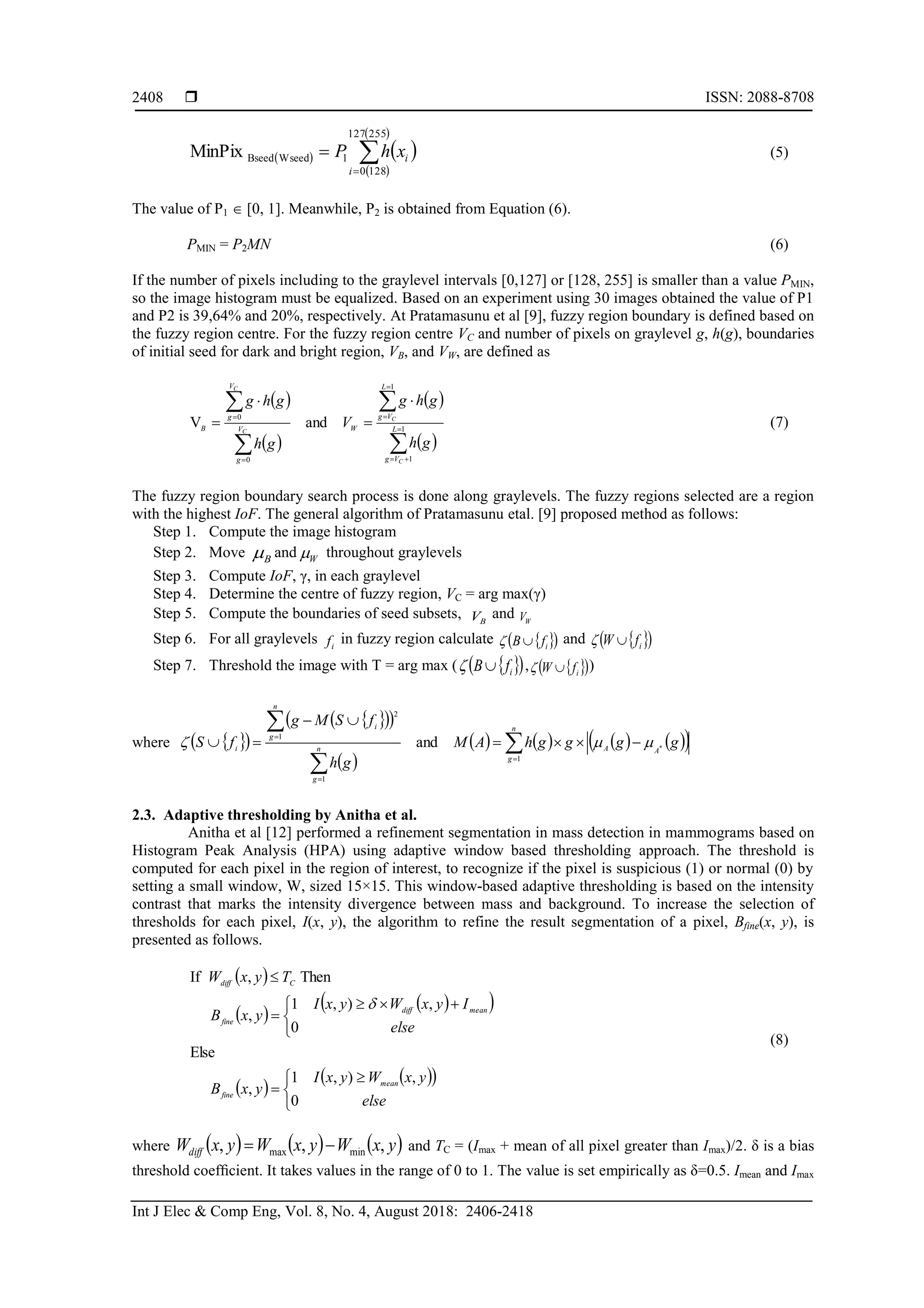 Incorporating Index of Fuzziness and Adaptive Thresholding for Image Segmentation | PDF