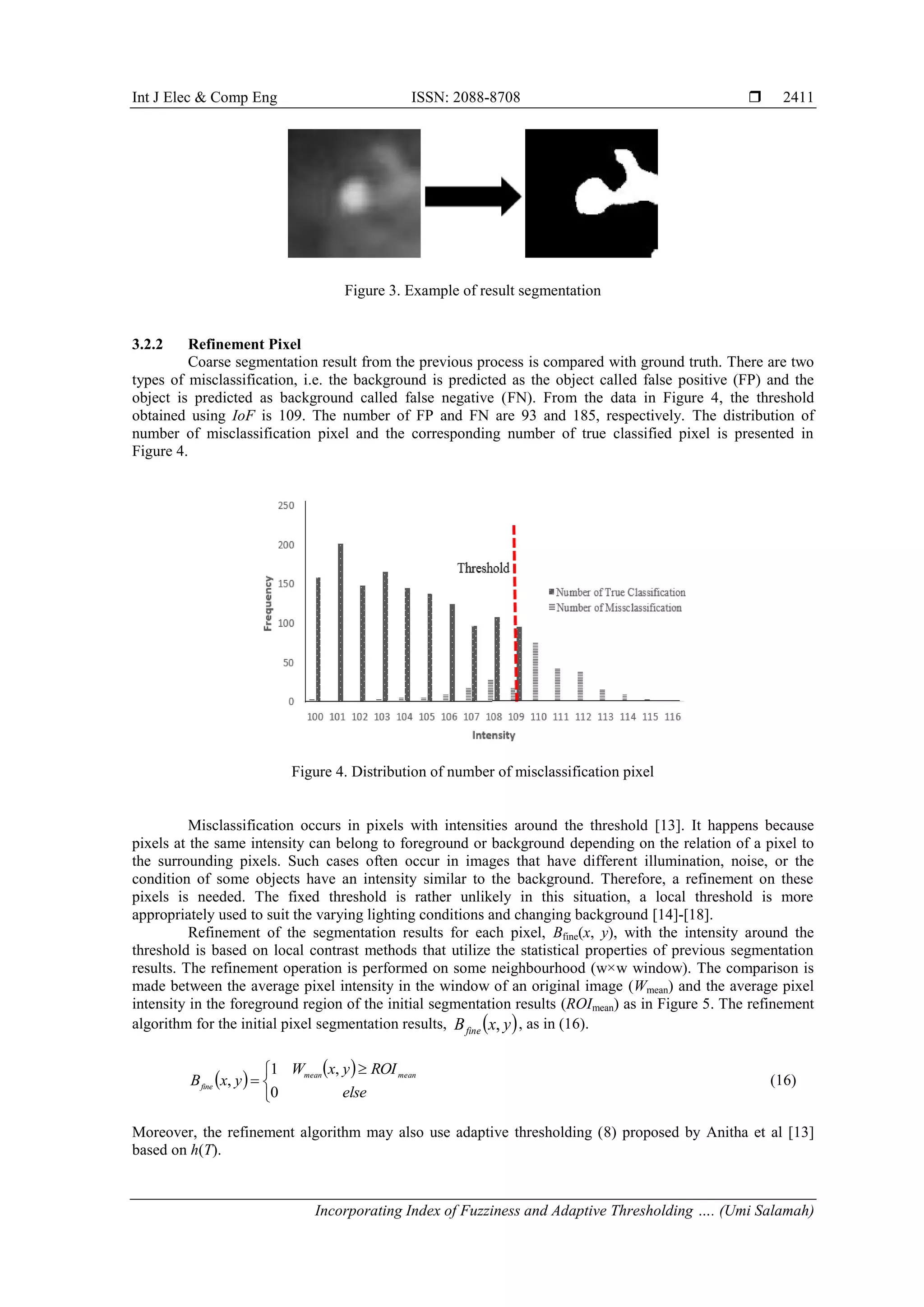 Incorporating Index of Fuzziness and Adaptive Thresholding for Image Segmentation | PDF