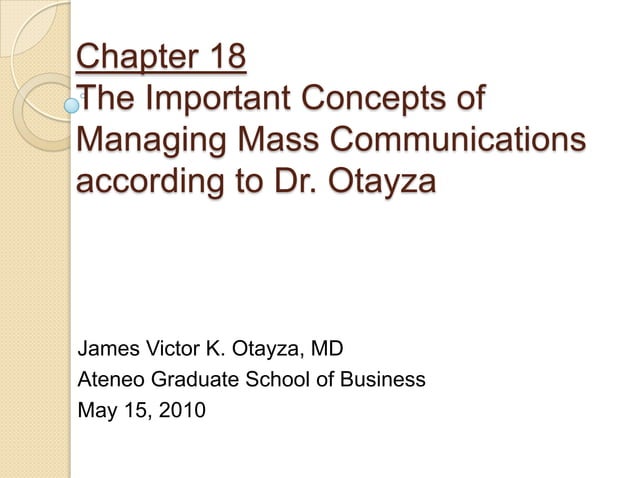 V49 otayza the mainconcepts of ch18 | PPT