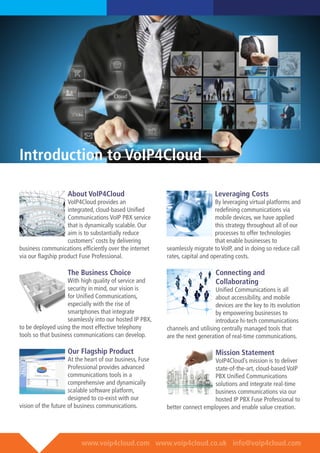 VoIP4Cloud company brochure | PDF