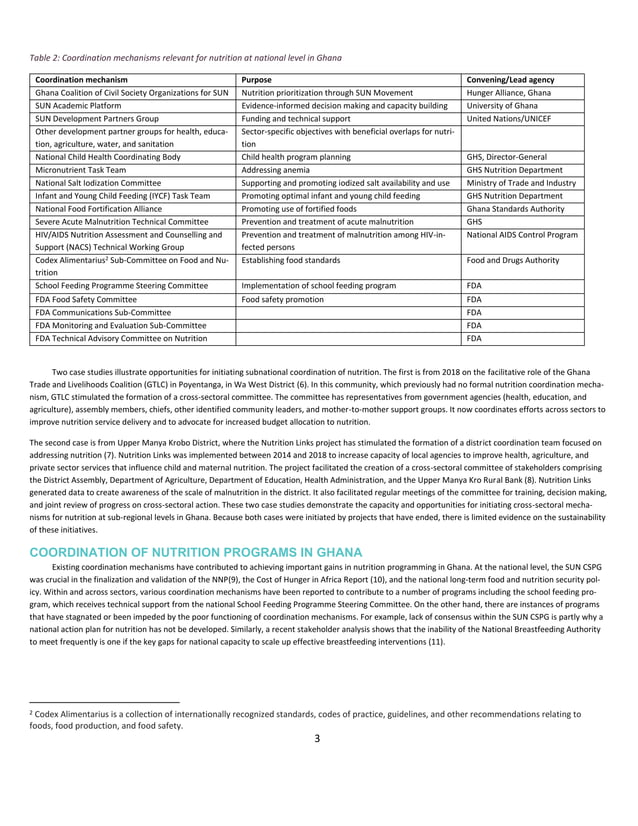 Coordinating nutrition partners and programs in Ghana | PDF