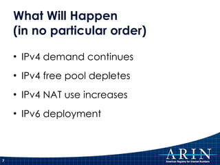 Supernova 2009: John Curran (ARIN) - IPv4 Depletion, IPv6 Adoption | PPT