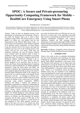 SPOC: A Secure and Private-pressuring Opportunity Computing Framework for Mobile HealthCare ...