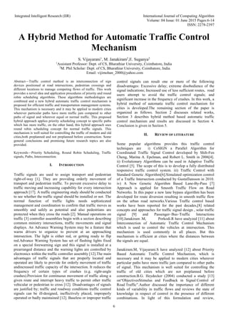 A Hybrid Method for Automatic Traffic Control Mechanism | DOCX | Auto ...