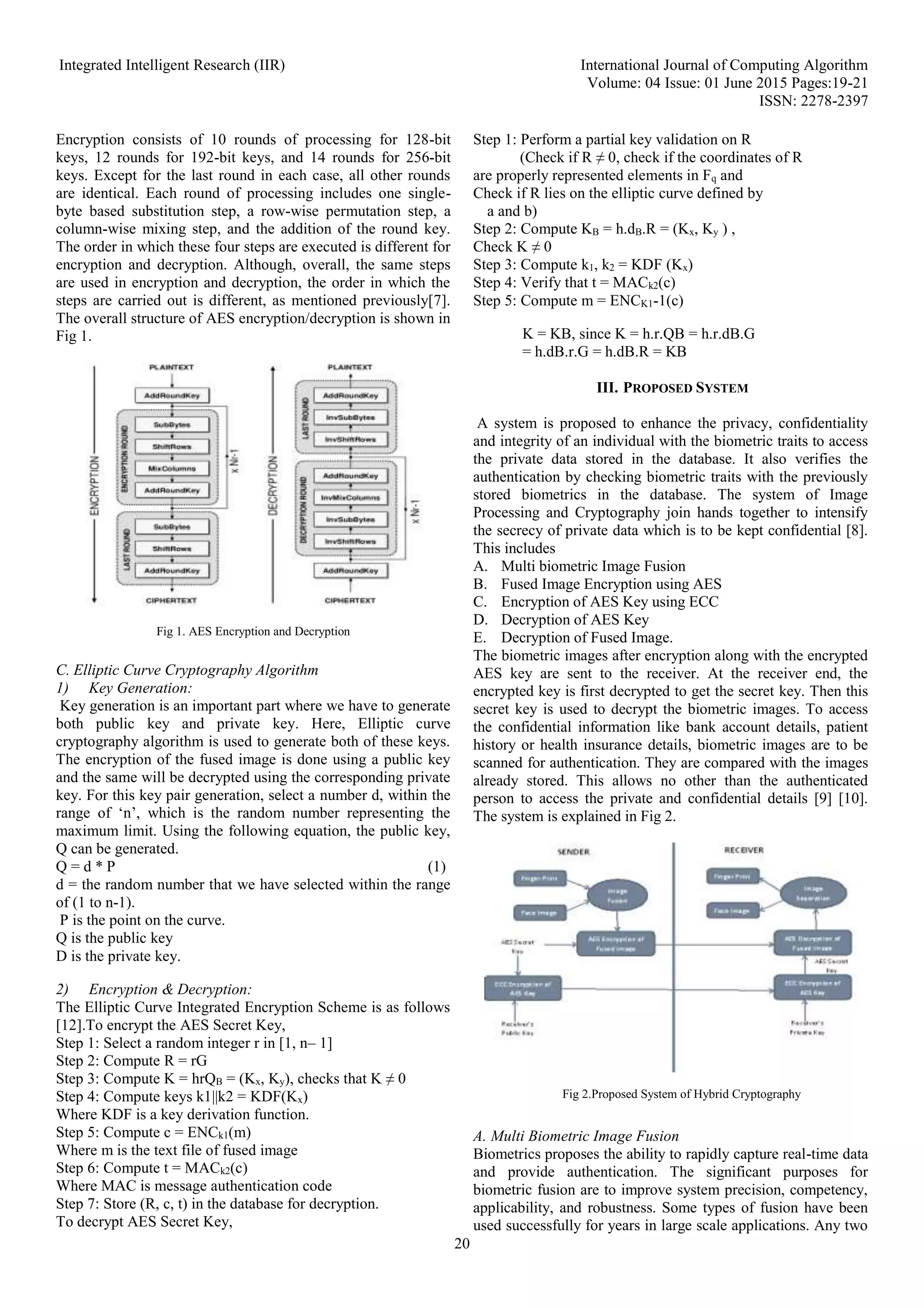 Multi-Biometric Authentication through Hybrid Cryptographic System | PDF Multi-Biometric Authentication through Hybrid Cryptographic System | PDF