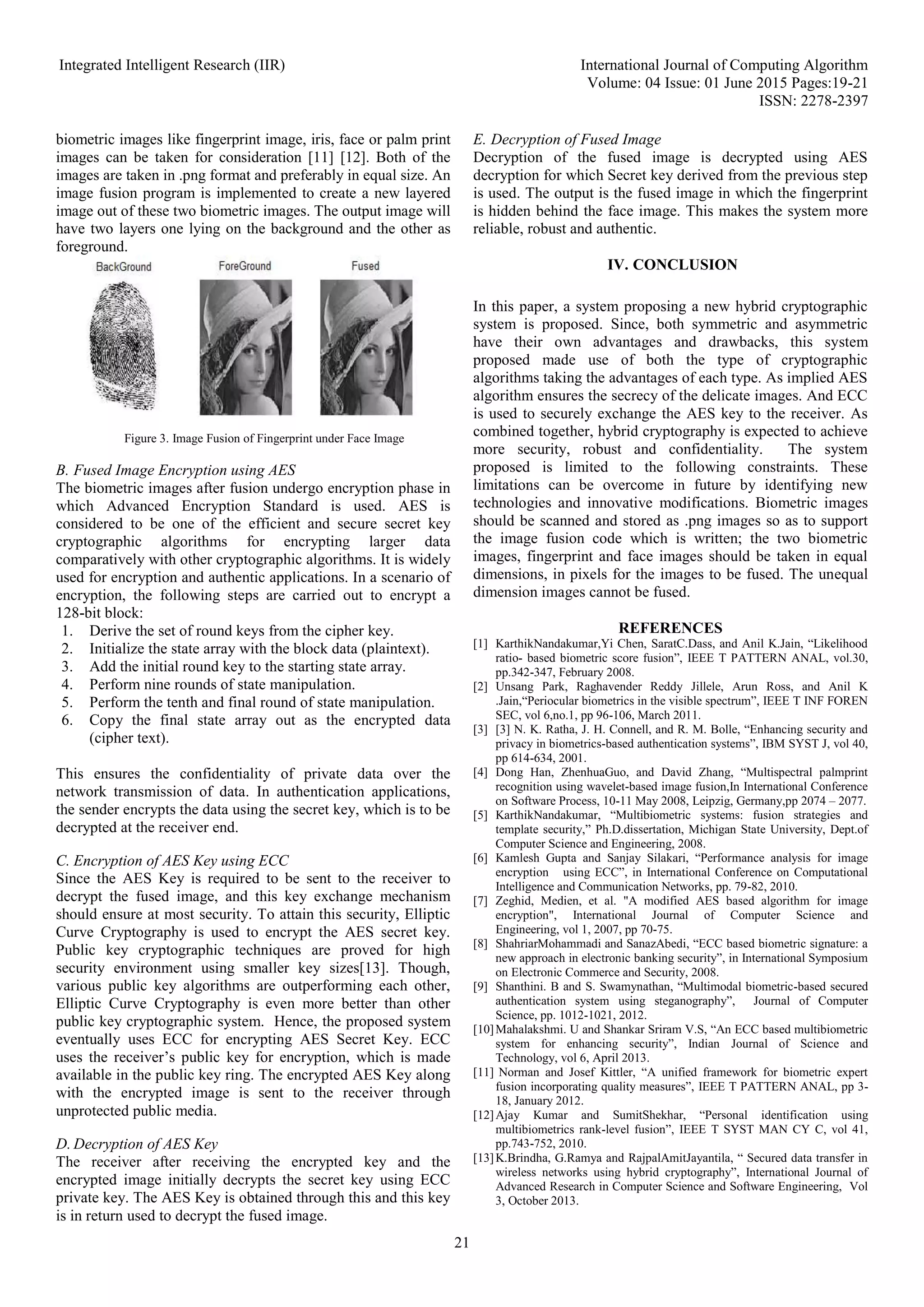 Multi Biometric Authentication Through Hybrid Cryptographic System Pdf