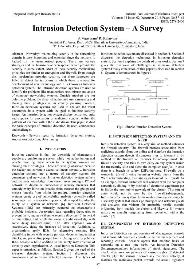 Intrusion Detection System A Survey Pdf