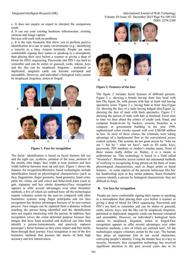 Facial Feature Recognition Using Biometrics Doc