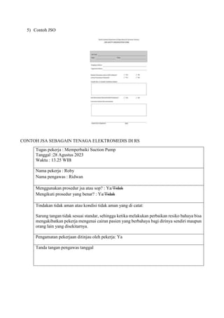 job safey analisis dan job safety observasi | DOCX