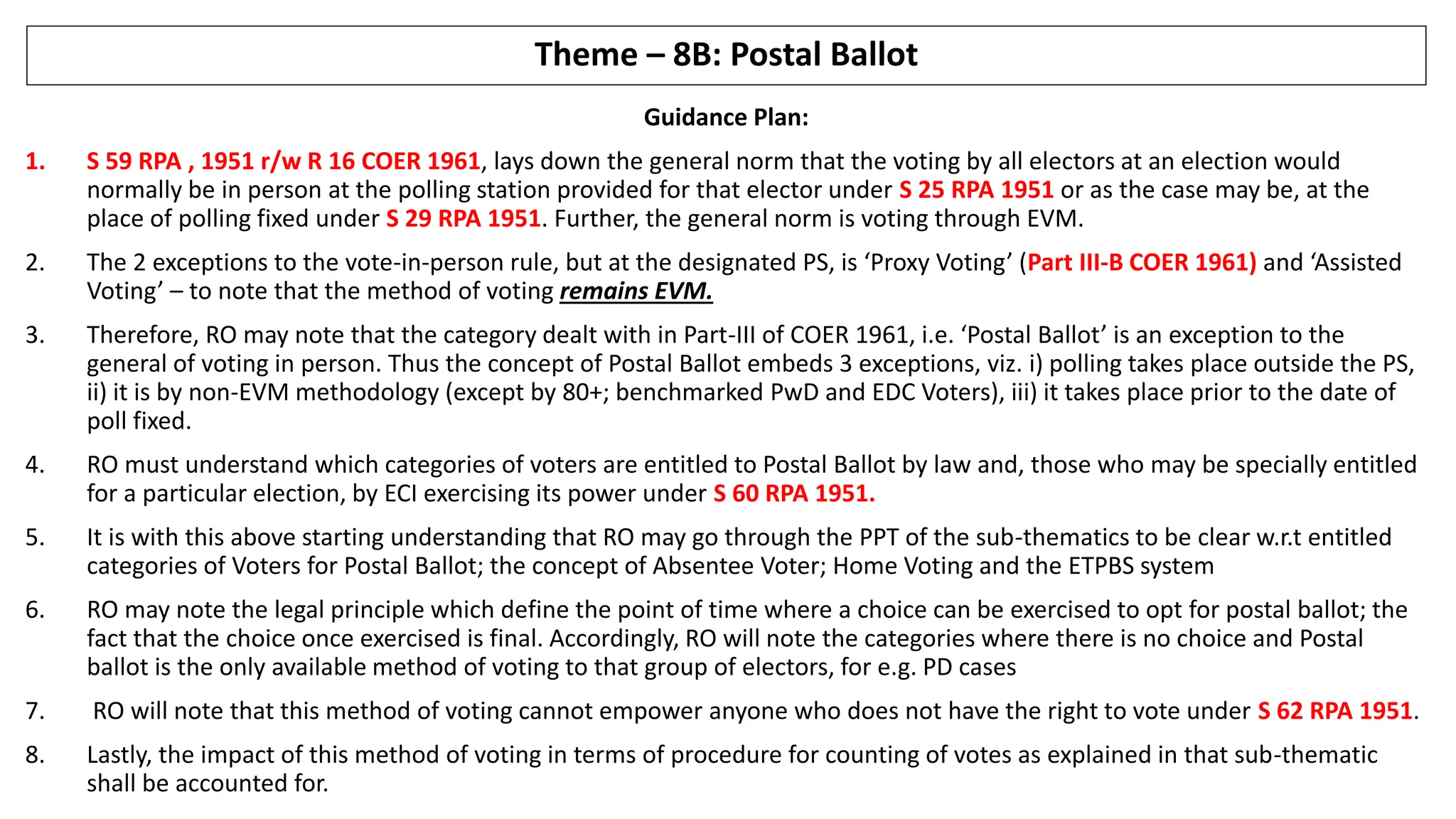 Postal Ballot procedure for employees to utilise | PPTX