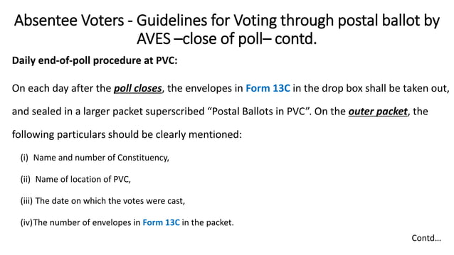Postal Ballot procedure for employees to utilise | PPTX | Elections ...