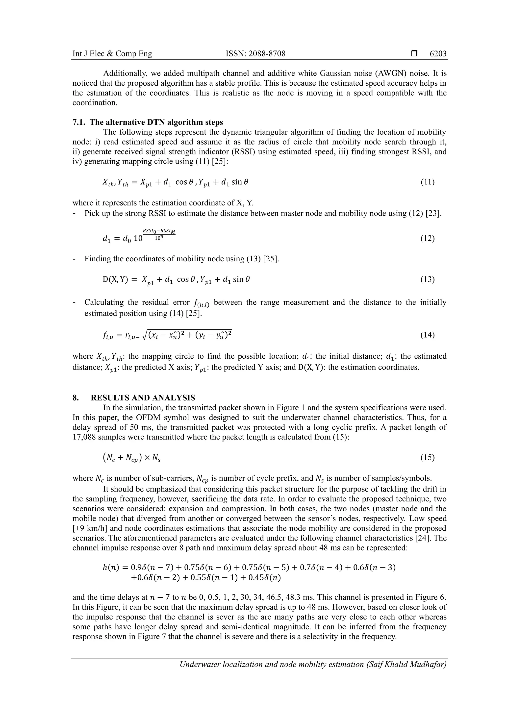 Underwater localization and node mobility estimation | PDF