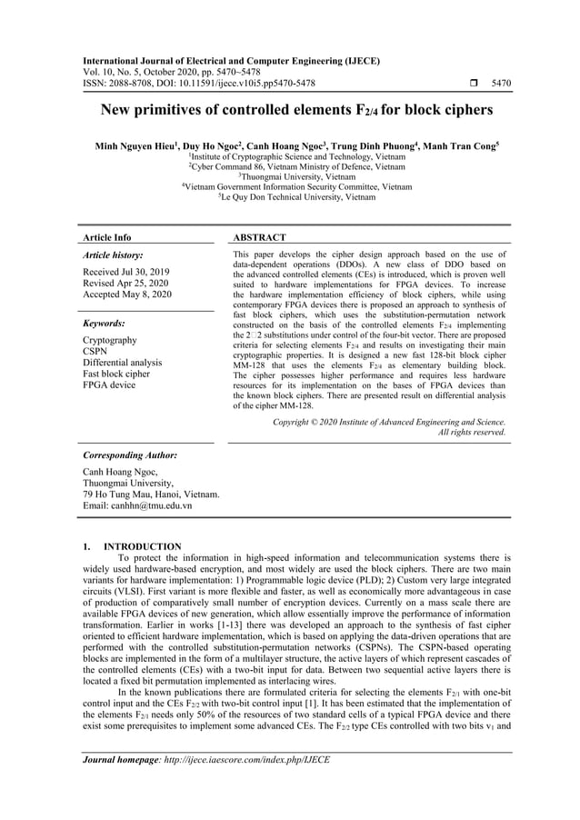 New primitives of controlled elements F 2/4 for block ciphers | PDF