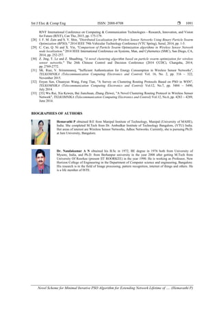 Novel Scheme for Minimal Iterative PSO Algorithm for Extending Network Lifetime of Wireless ...