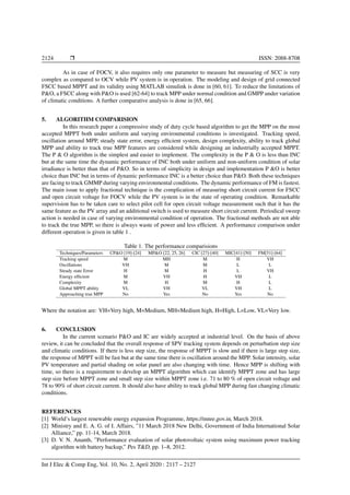 A literature review on industrially accepted MPPT techniques for solar PV system | PDF