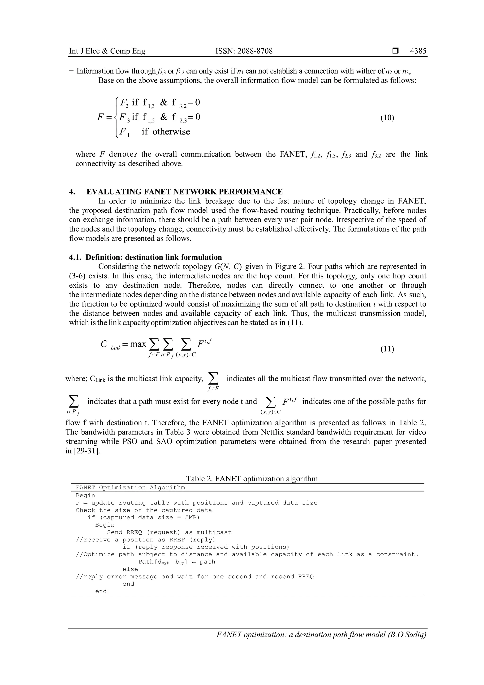 FANET optimization: a destination path flow model | PDF