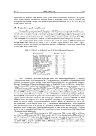 Recent advances in LVCSR : A benchmark comparison of performances | PDF