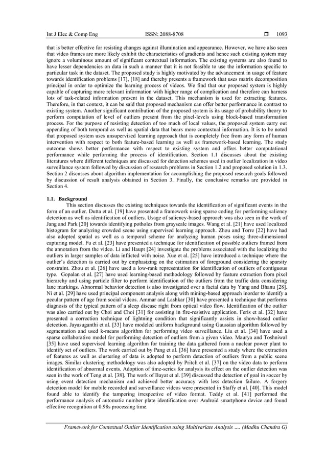 Framework For Contextual Outlier Identification Using Multivariate