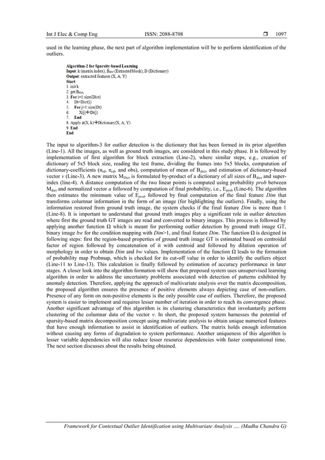 Framework For Contextual Outlier Identification Using Multivariate