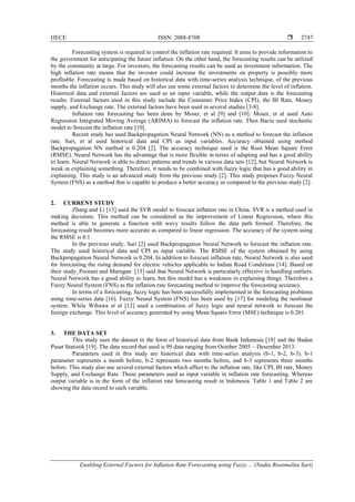 Enabling External Factors for Inflation Rate Forecasting using Fuzzy Neural System | PDF