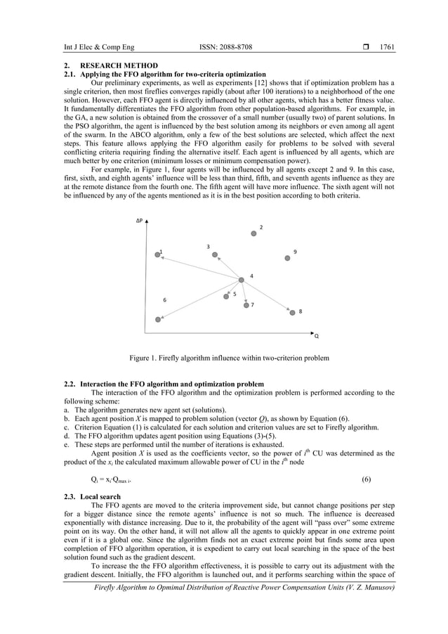 Firefly Algorithm to Opmimal Distribution of Reactive Power Compensation Units | PDF | Computing ...