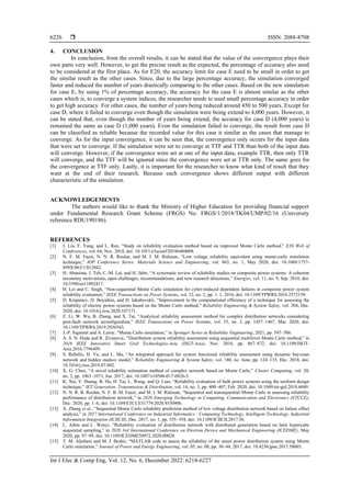 Monte Carlo simulation convergences’ percentage and position in future reliability evaluation | PDF