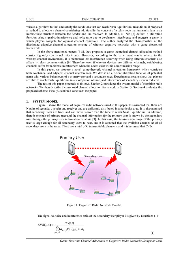 Game-Theoretic Channel Allocation in Cognitive Radio Networks | PDF