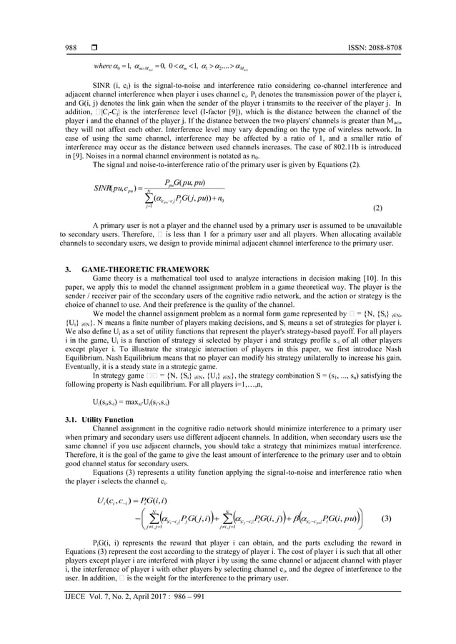 Game-Theoretic Channel Allocation in Cognitive Radio Networks | PDF