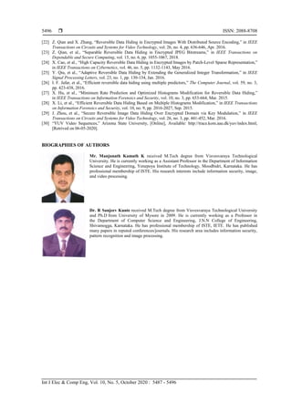 Framework for reversible data hiding using cost-effective encoding system for video ...