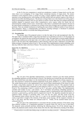 Framework for reversible data hiding using cost-effective encoding system for video ...