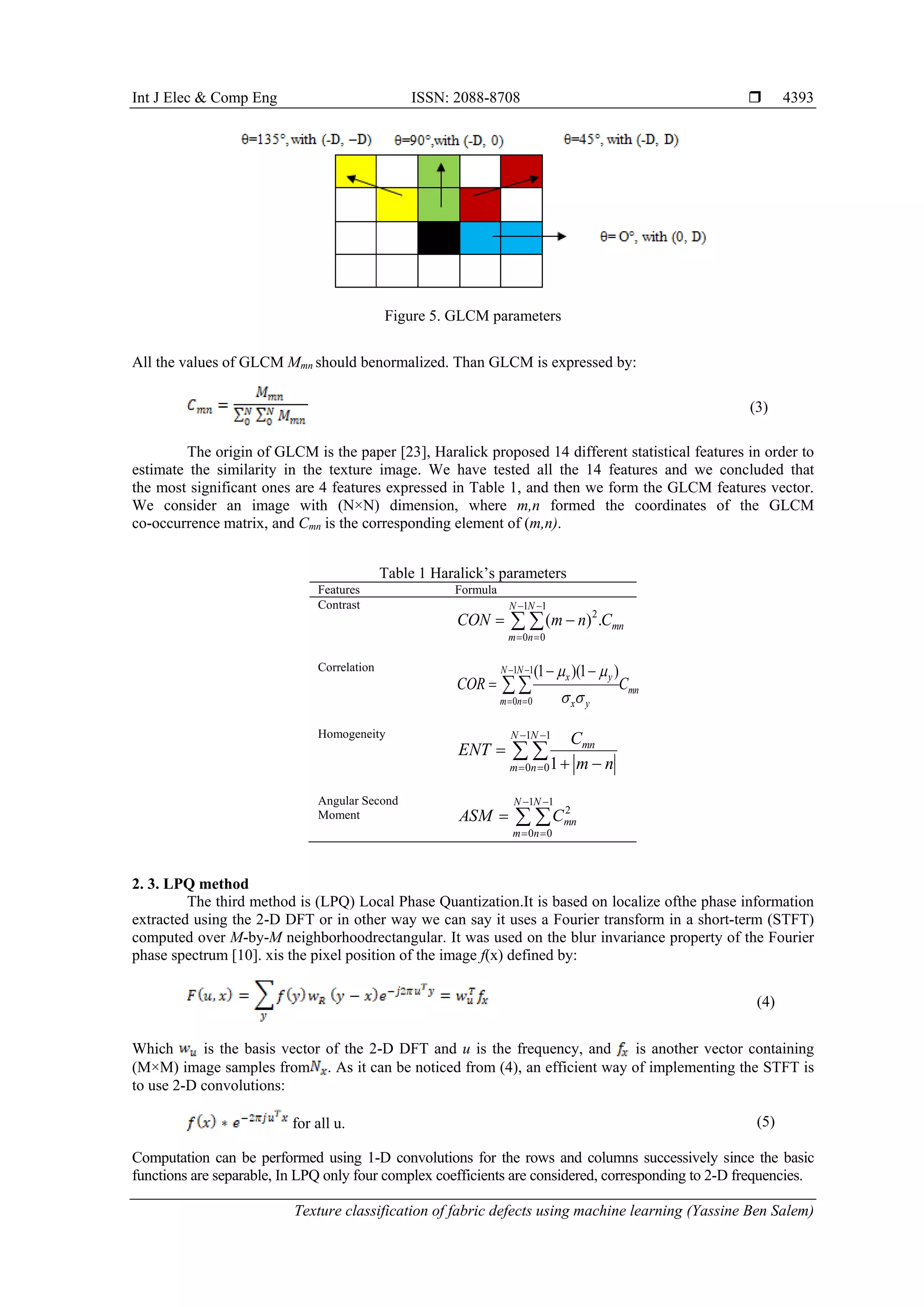Texture classification of fabric defects using machine learning | PDF