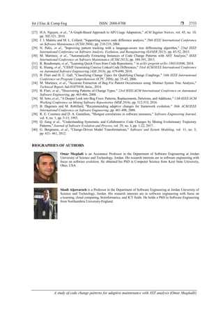 A study of code change patterns for adaptive maintenance with AST analysis | PDF