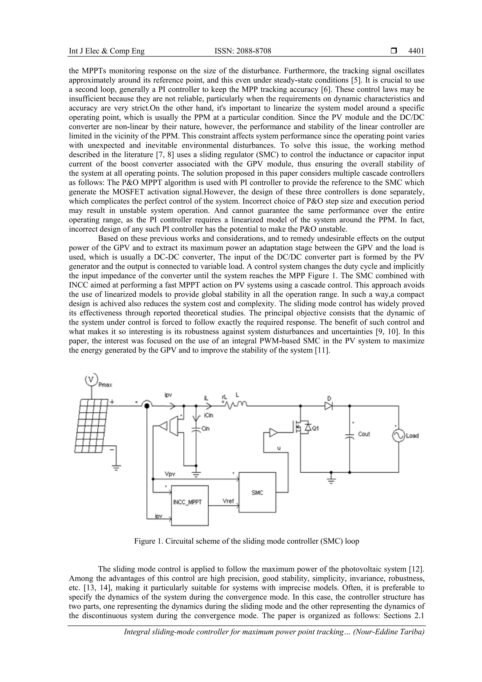 Integral sliding-mode controller for maximum power point tracking in ...