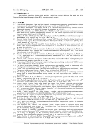 Integral sliding-mode controller for maximum power point tracking in the grid-connected ...