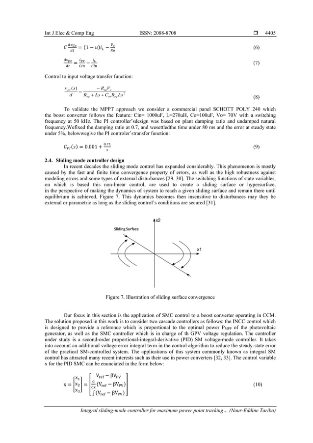 Integral sliding-mode controller for maximum power point tracking in the grid-connected ...