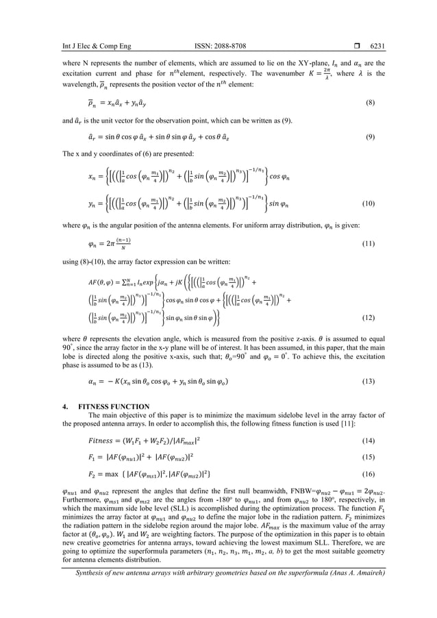 Synthesis of new antenna arrays with arbitrary geometries based on the superformula | PDF