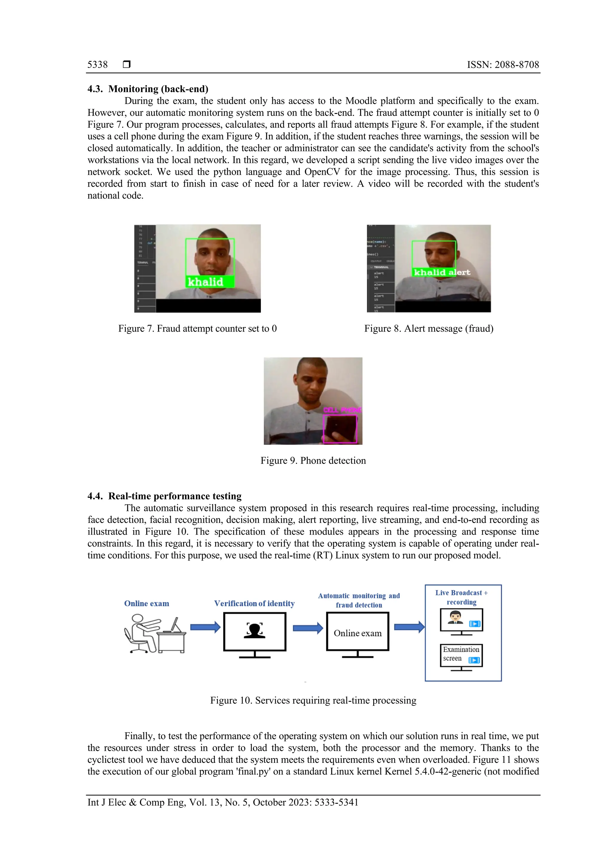 Intelligent solution for automatic online exam monitoring | PDF