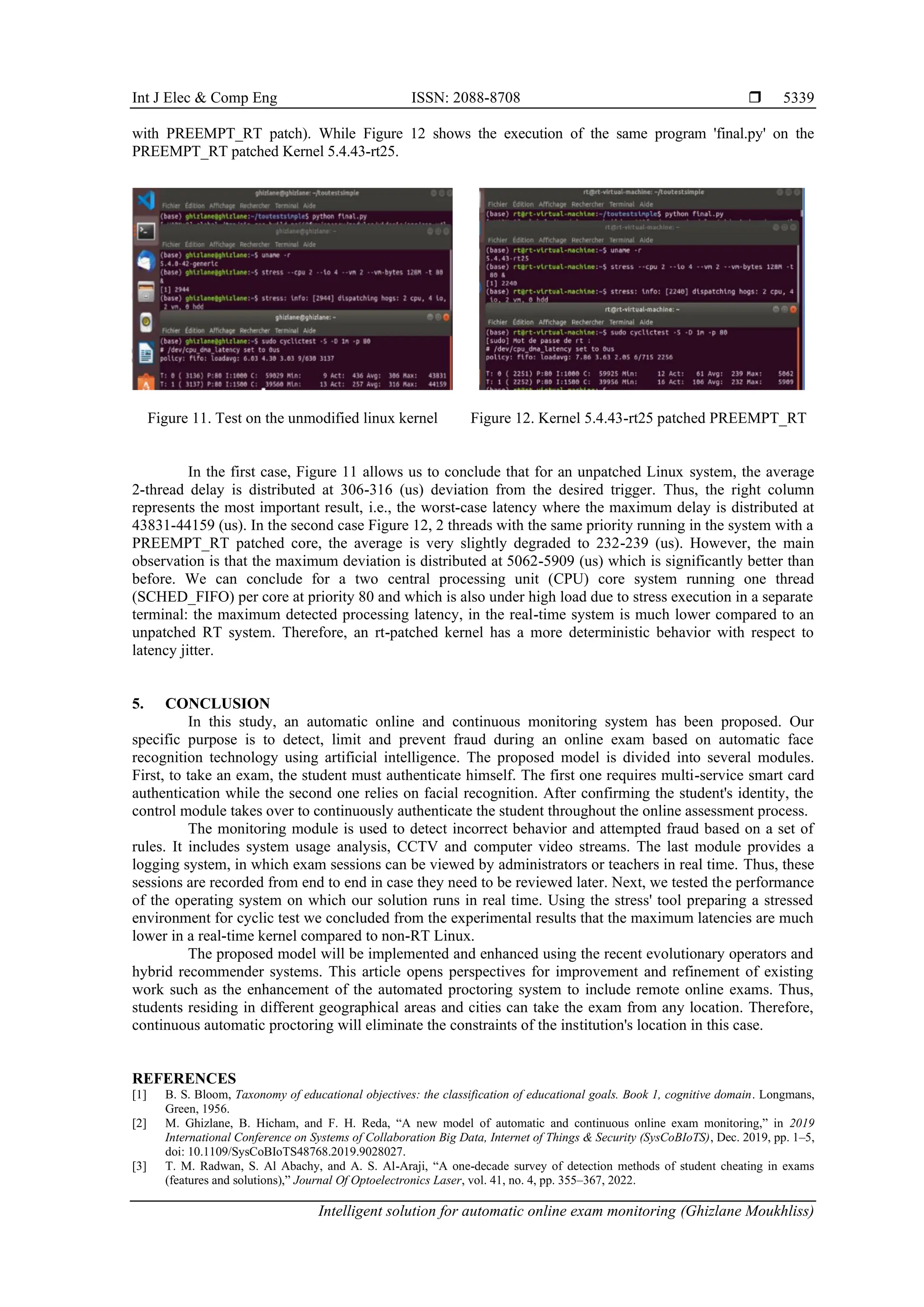 Intelligent solution for automatic online exam monitoring | PDF