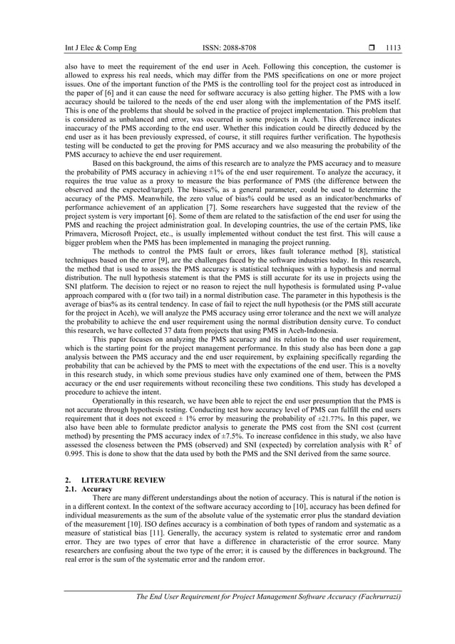 The End User Requirement for Project Management Software Accuracy | PDF | Computer Software and ...