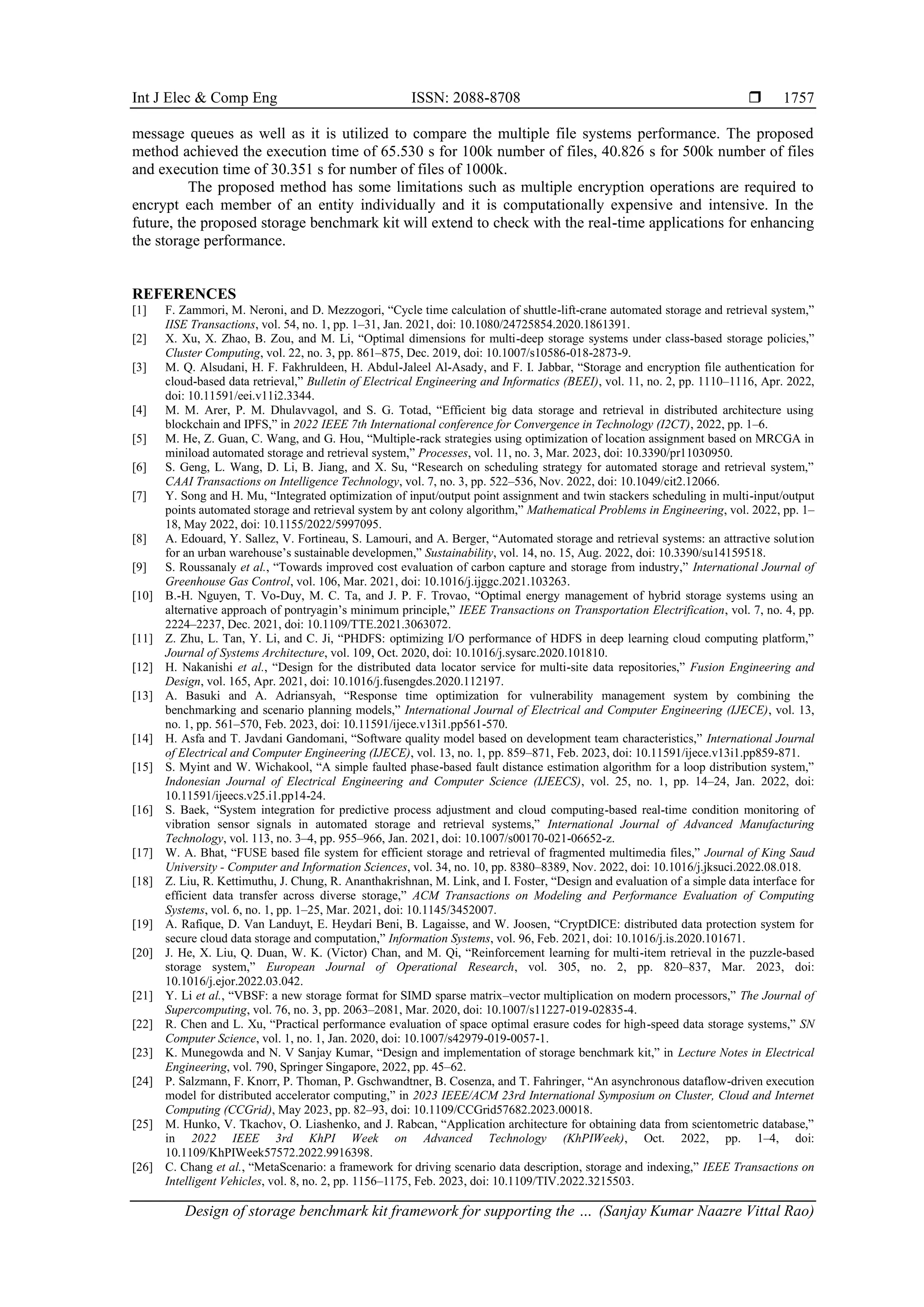Design of storage benchmark kit framework for supporting the file storage retrieval | PDF