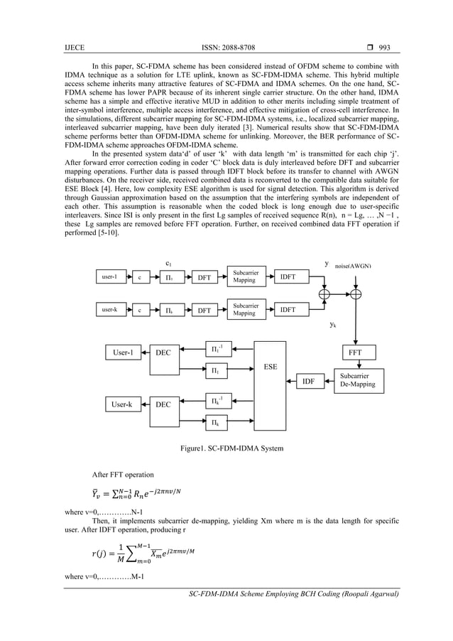 SC-FDM-IDMA Scheme Employing BCH Coding | PDF