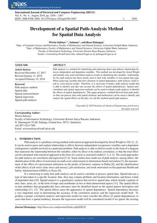 Development of a Spatial Path-Analysis Method for Spatial Data Analysis ...