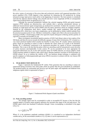 An efficient reconfigurable peak cancellation model for peak to average ...