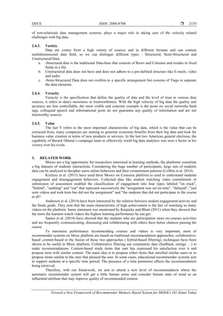 Toward a New Framework of Recommender Memory Based System for MOOCs | PDF