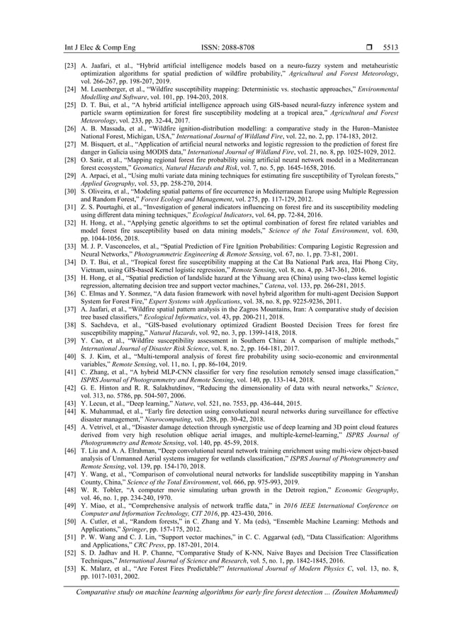 Comparative study on machine learning algorithms for early fire forest ...