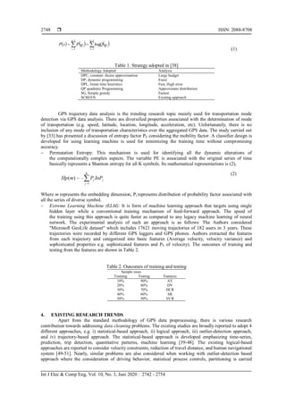 A comprehensive insight towards pre-processing methodologies applied on GPS data | PDF