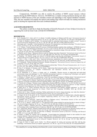 Tiny datablock in saving Hadoop distributed file system wasted memory | PDF