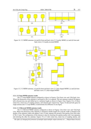 The effect of changing the formation of multiple input multiple output antennas on the gain | PDF